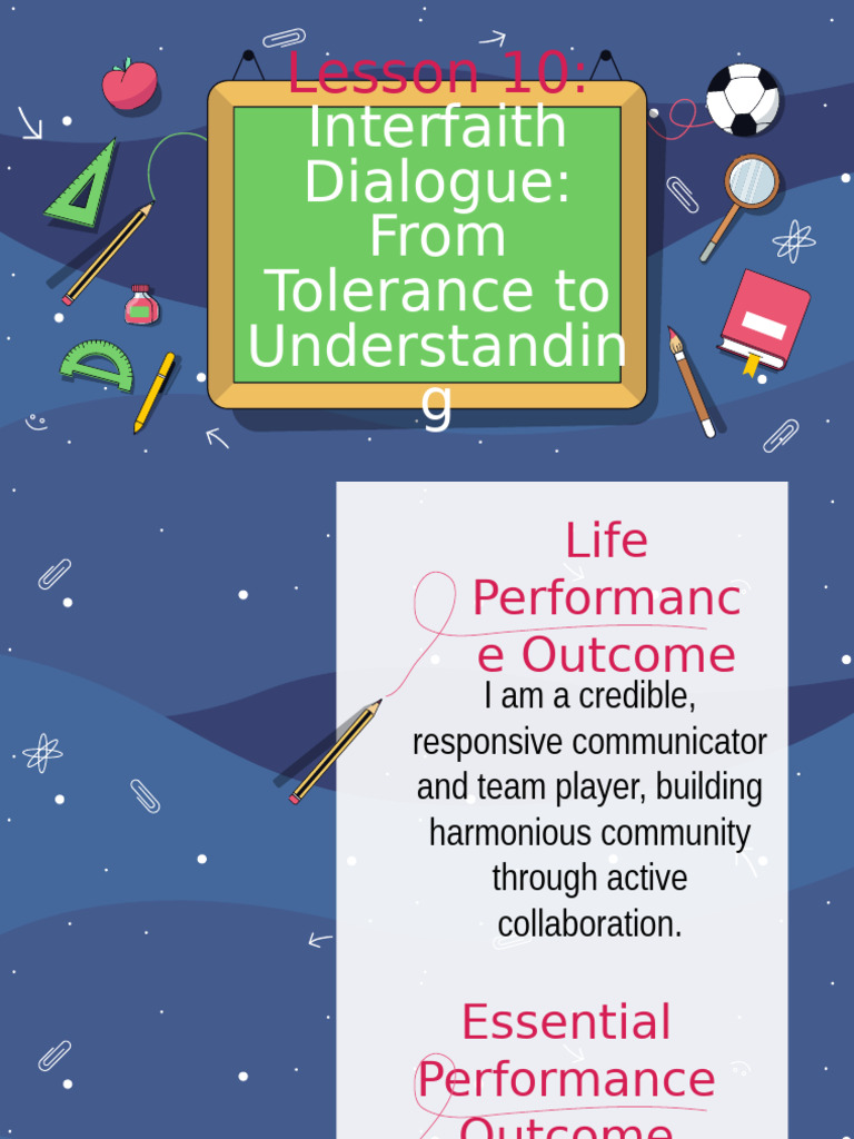 Lesson 10 Interfaith Dialogue | PDF | Interfaith Dialogue | Social ...