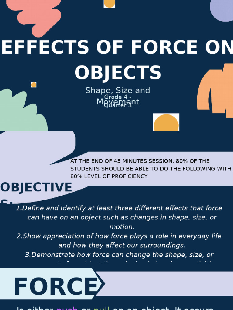 Force and Motion Student Presentation Colorful Illustrated | PDF