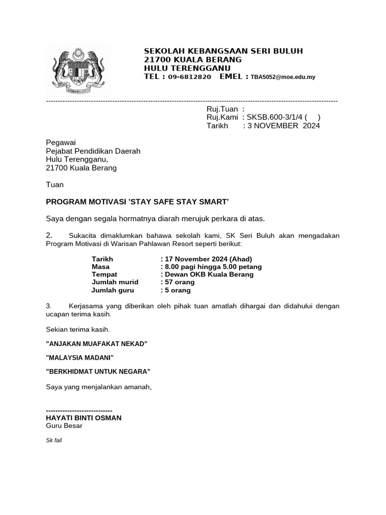 SURAT IRINGAN SEKOLAH | PDF