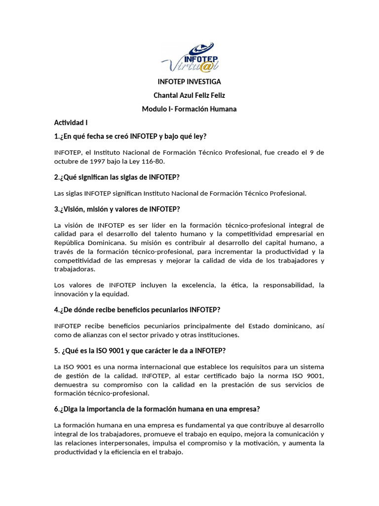 Activida 1, Módulo I - Chantal Féliz | PDF