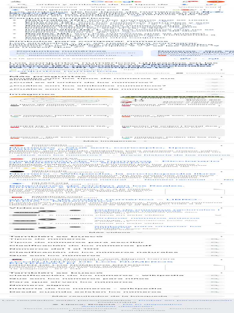 Orden y Simbolos de Los Tipos de Numeros - Buscar Con Google | PDF ...