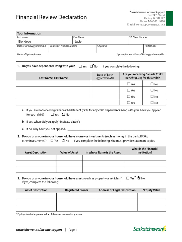 Financial Review Declaration | PDF | Taxes | Pension
