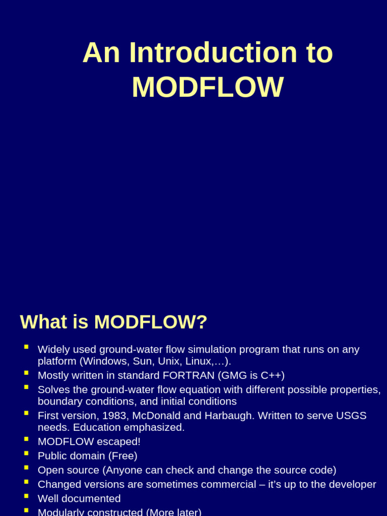 02a-Introduction To Modflow-MFI2005 | PDF | Water And The Environment | Earth Sciences
