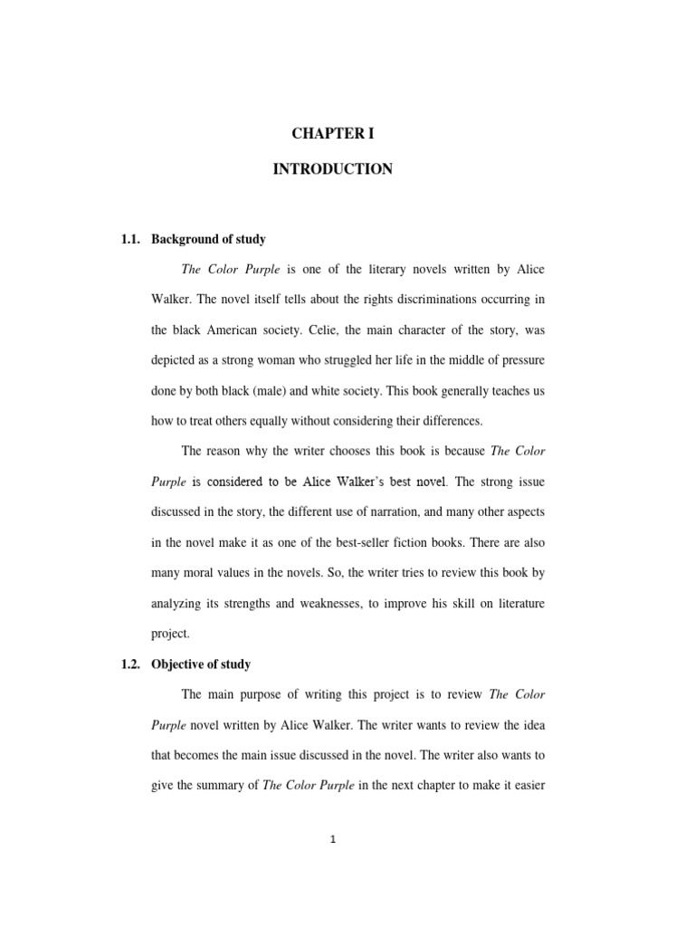 The Color Purple - Summary | PDF