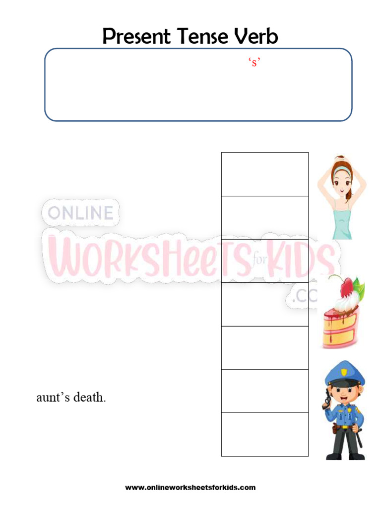 Present Tense Verb Worksheet 1st Grade 6 | PDF