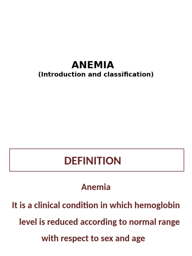 Lec.2 Anemia Introduction | PDF