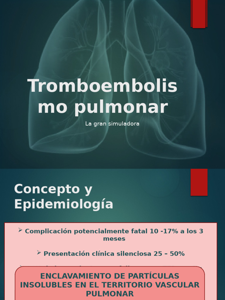 Tromboembolismo Pulmonar corregido | PDF | Trombo | Sistema cardiovascular