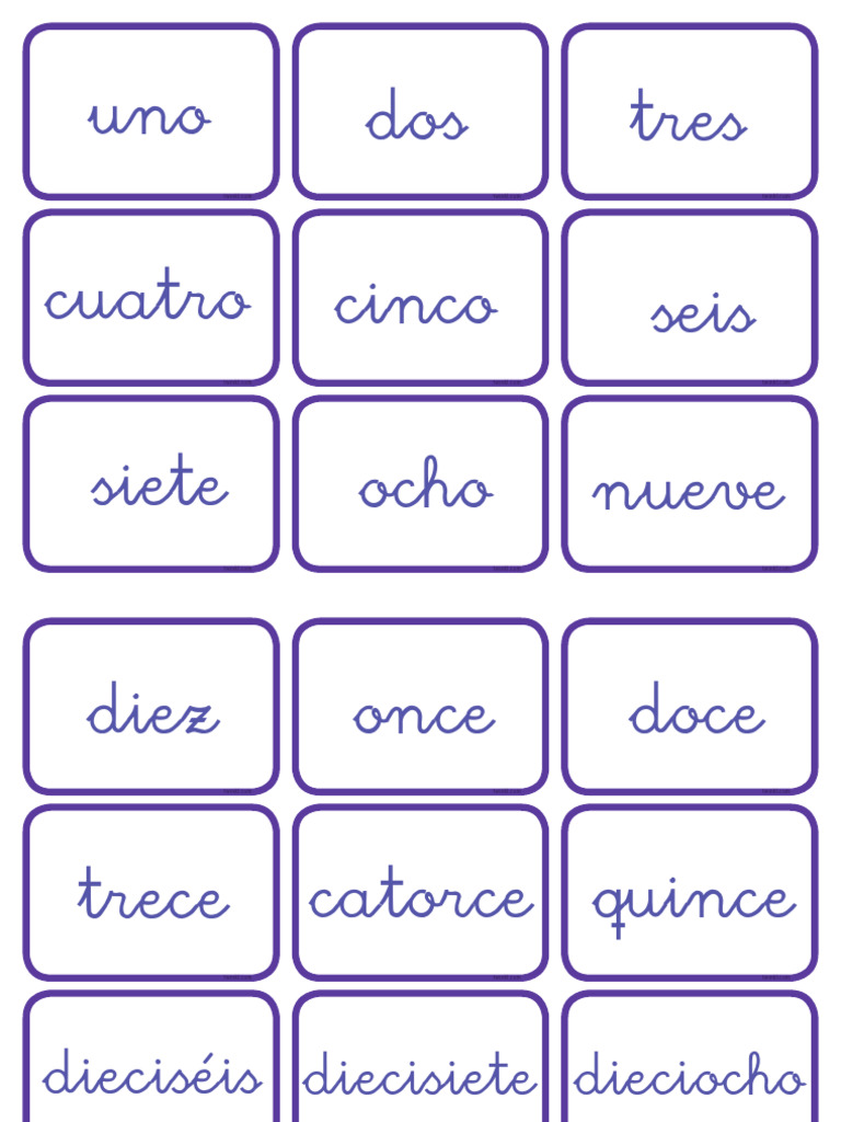 Números em Espanhol: Contagem 1-30 | PDF