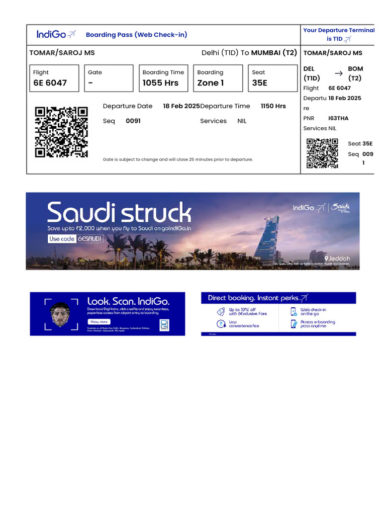 Flight Details for 6E 6047 | PDF