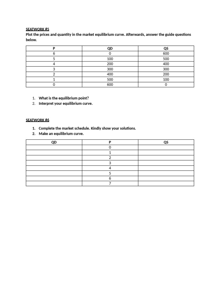 Seatwork #5 and #6 | PDF