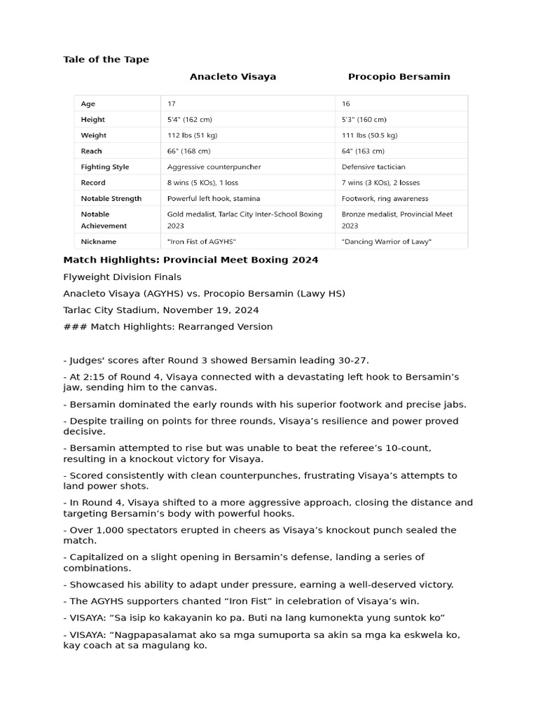 Boxing Fact Sheet | PDF