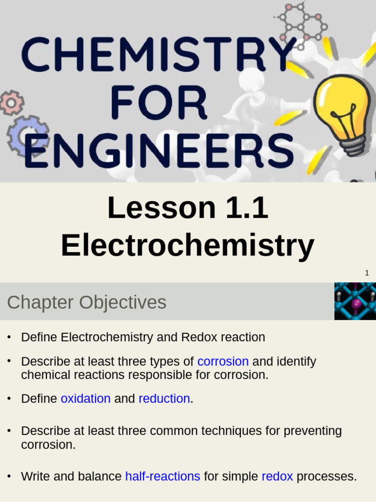 Lesson 1.1 Electrochemistry Redox | PDF | Redox | Corrosion