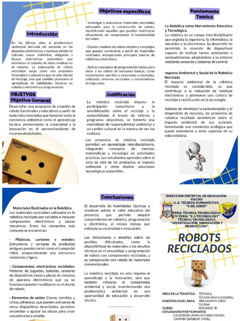 Triptico Robots Reciclados | PDF