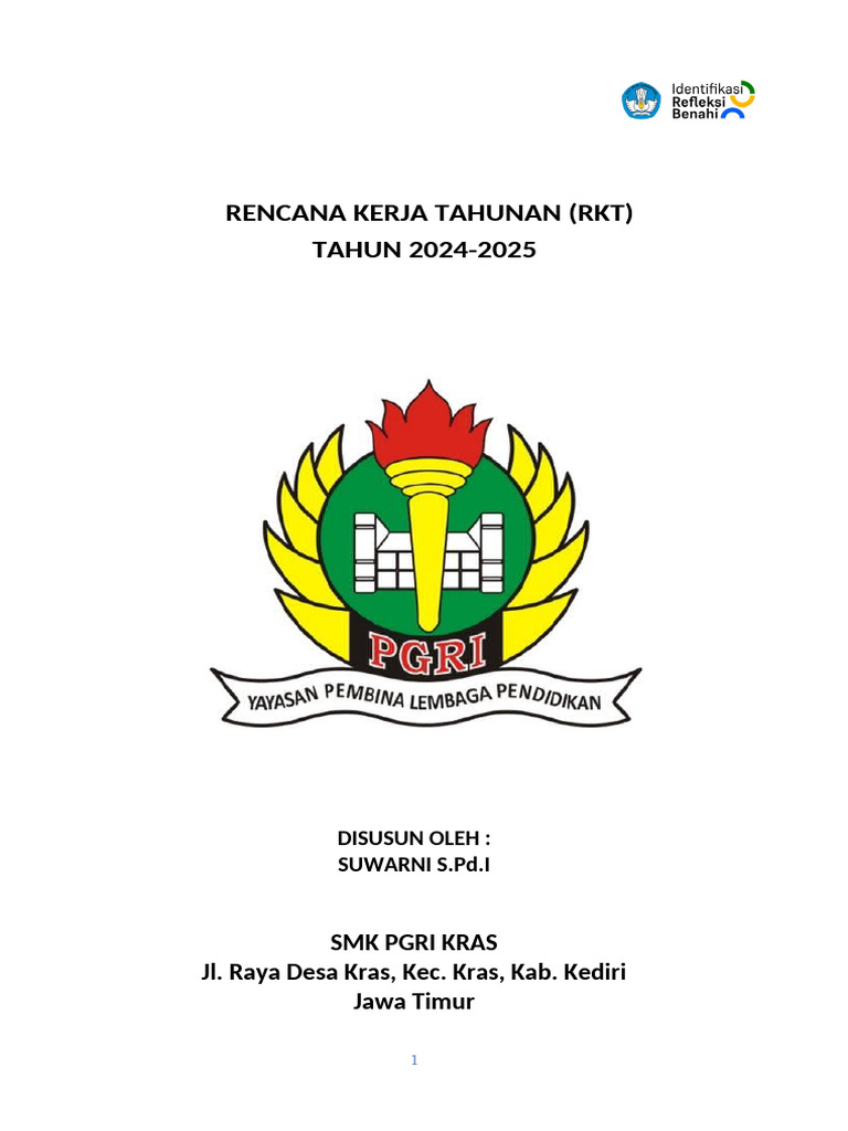 Rencana Kerja Tahunan SMK PGRI KRAS 2025 | PDF