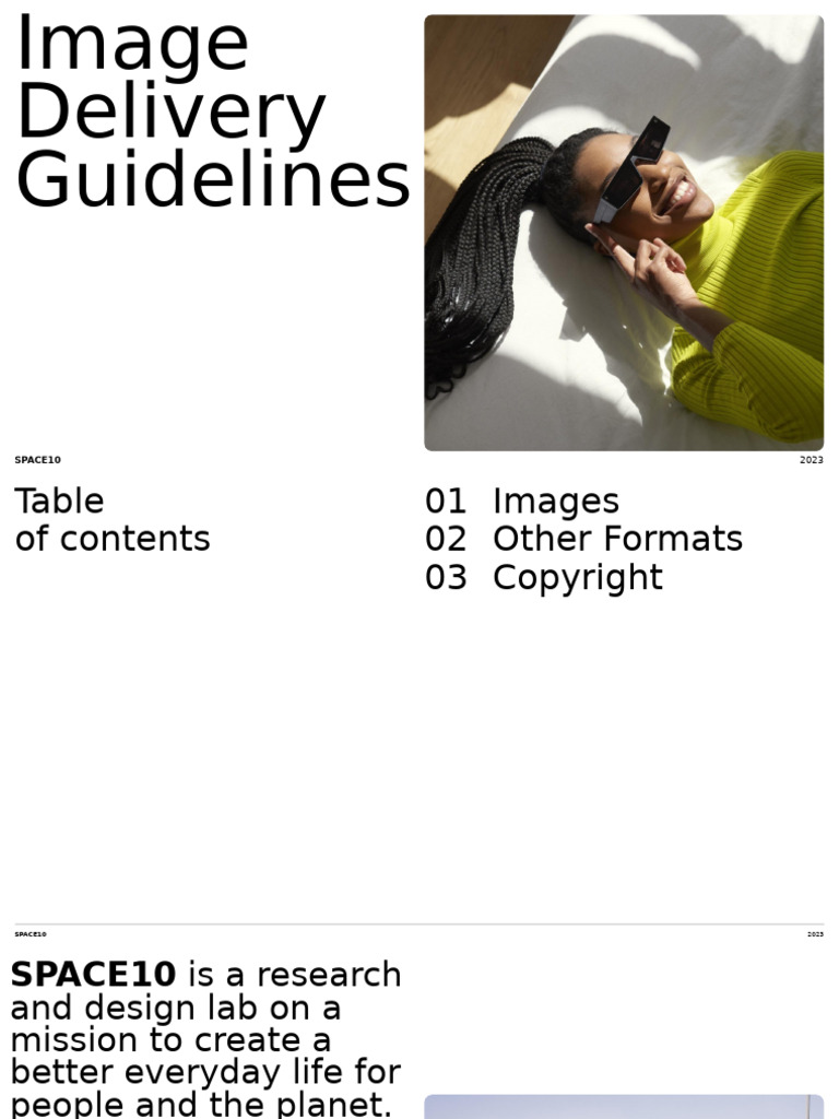 SPACE10 Image Delivery Guidelines | PDF | Copyright | Pixel