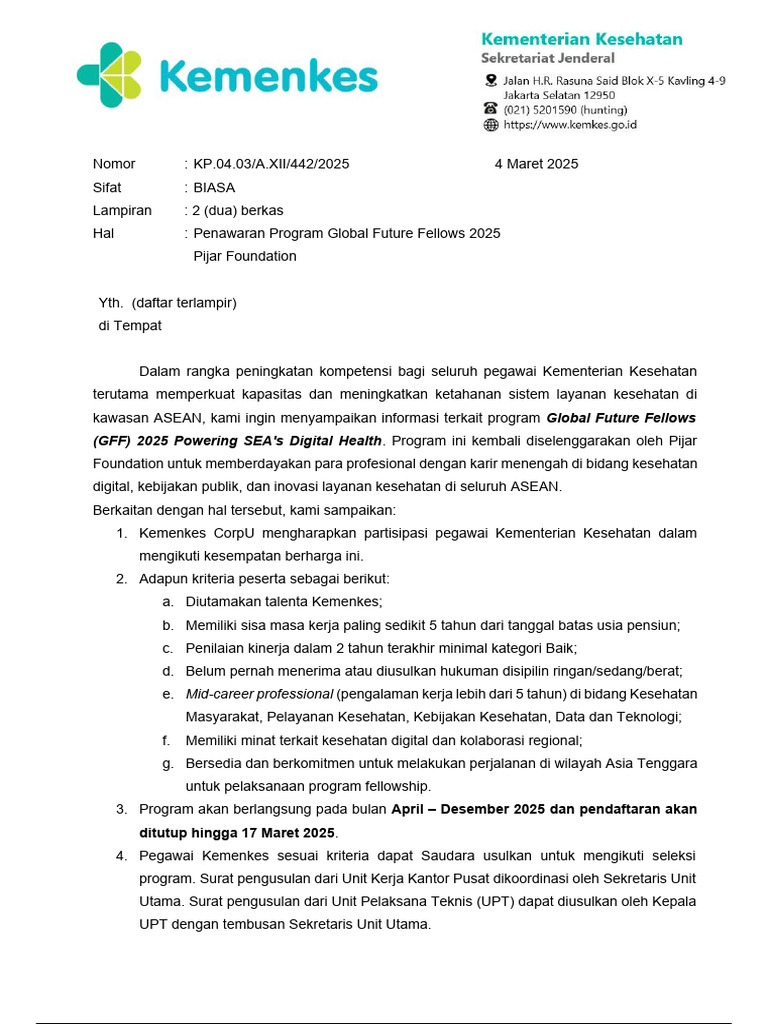 Penawaran Program Global Future Fellows 2025 | PDF