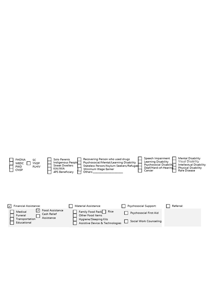 DSWD GIS Blank Form | PDF