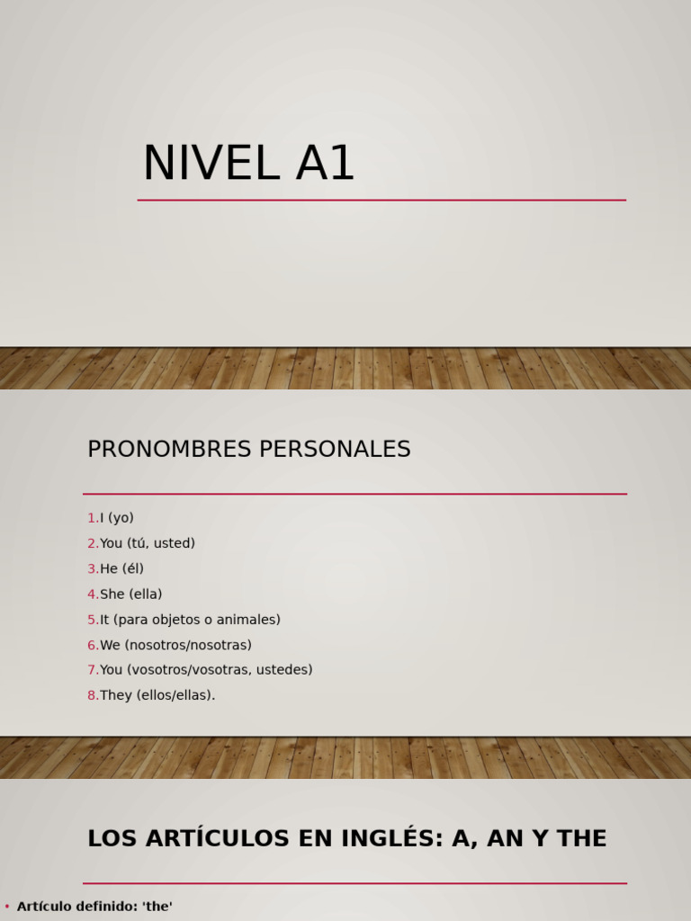 Nivel A1 | PDF | Verbo | Adverbio