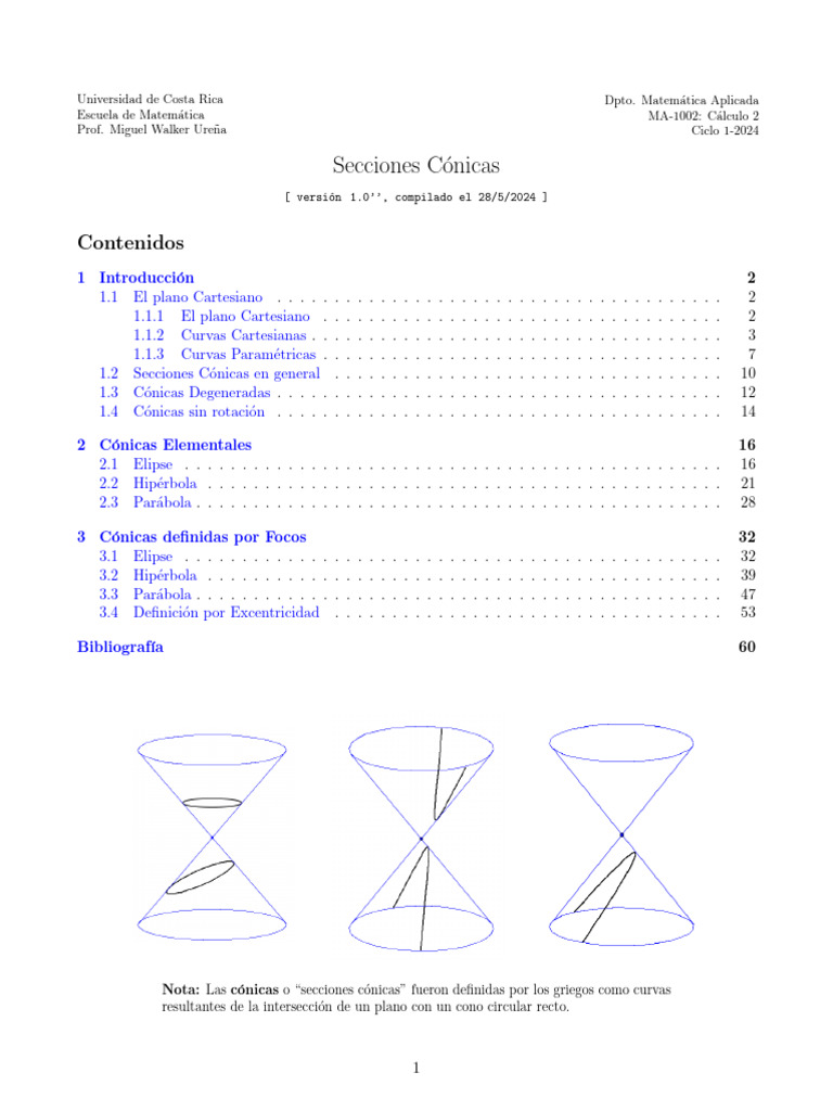 Cónicas | PDF | Elipse | Ecuaciones
