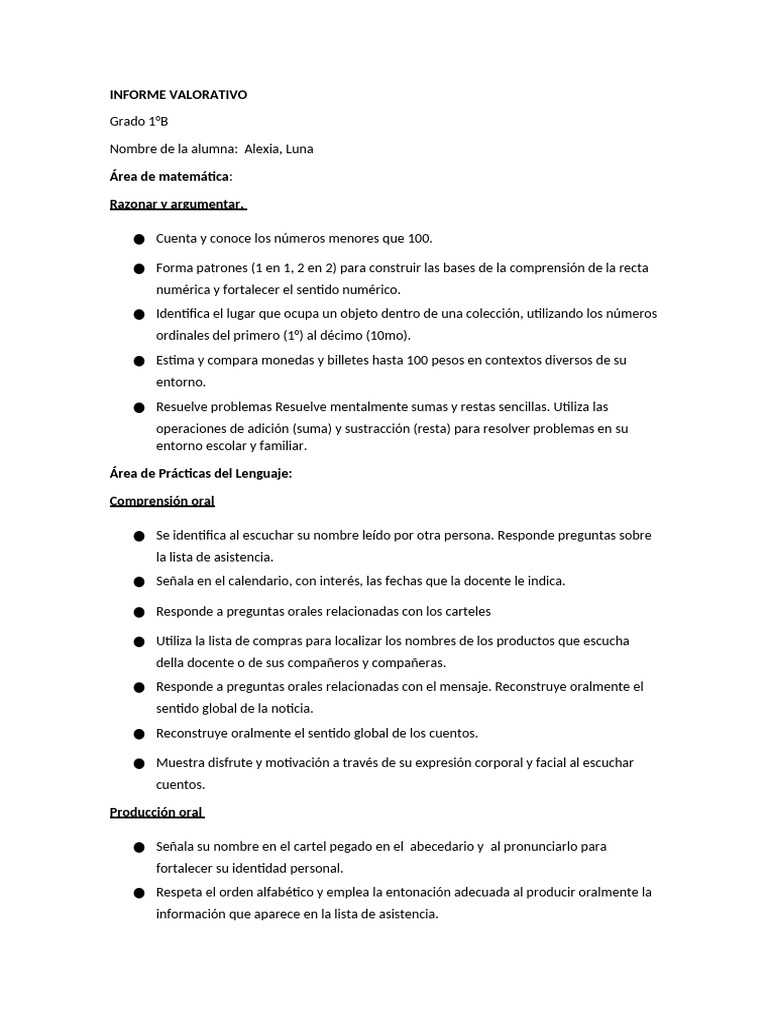 Informe Luna | PDF | Escritura | Ciencias del comportamiento