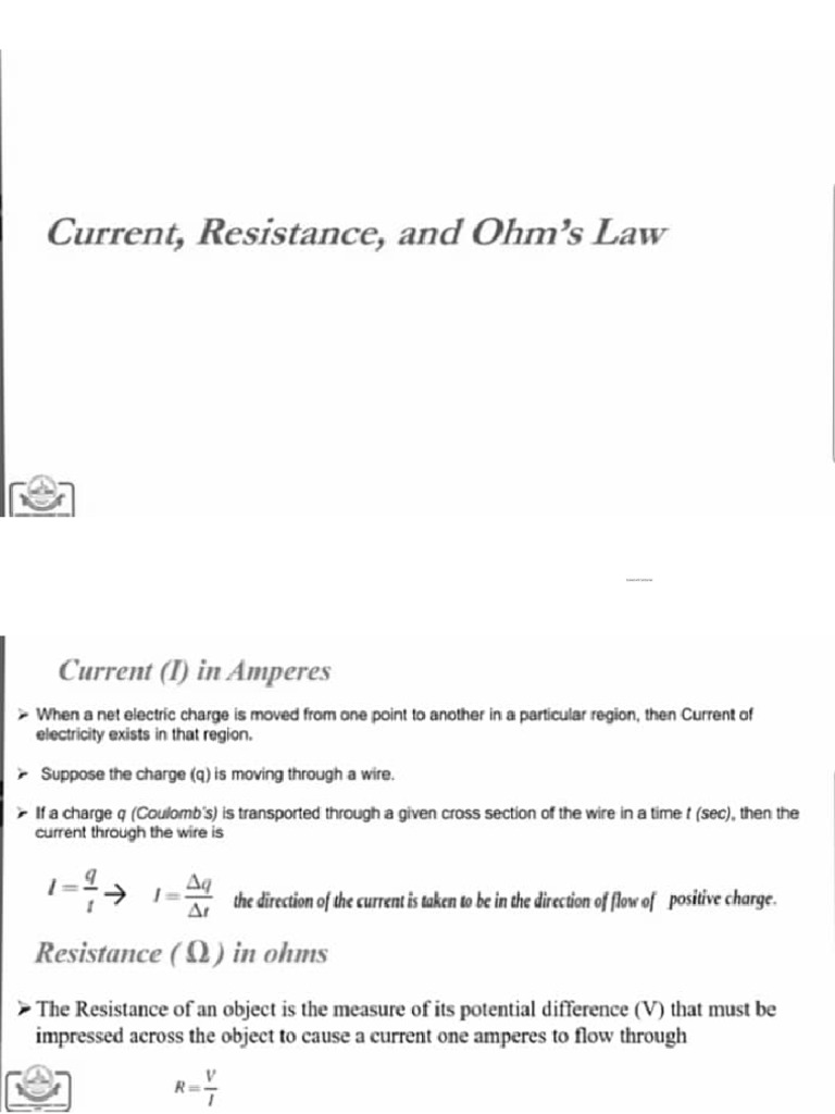 PHS 102 Electric Current | PDF