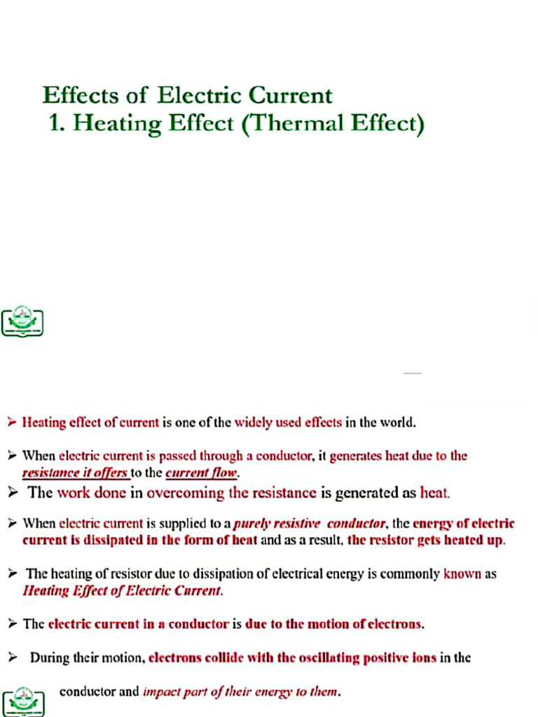 PHS 102 - Effect of Electric Current | PDF