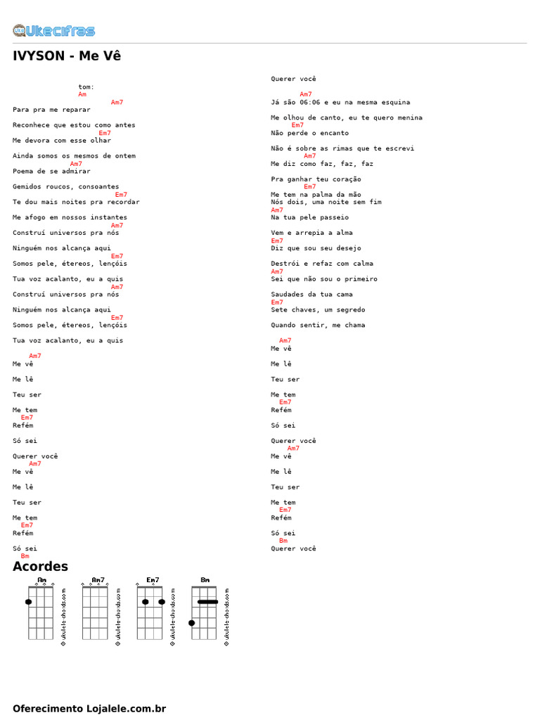 IVYSON - Me Vê [Uke Cifras] | PDF