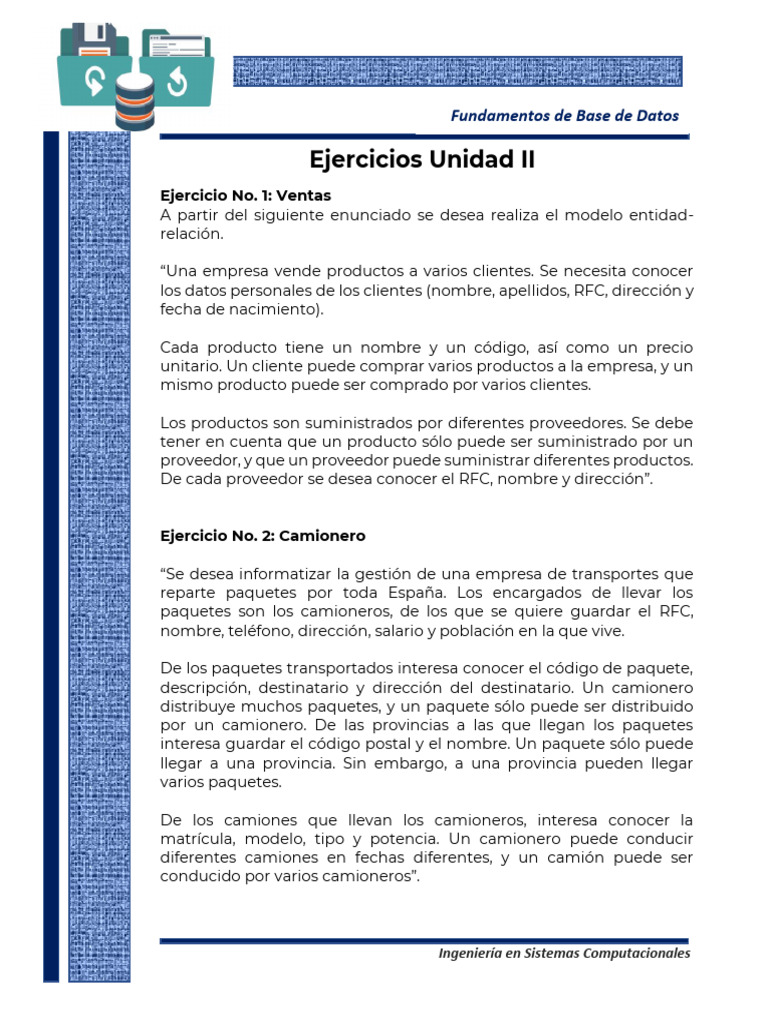 Ejer-UII-Entidad-Relacion | PDF | Coche | Bases de datos