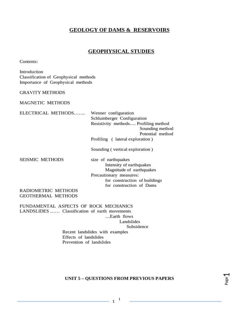 Geophysical Methods for Dams & Reservoirs | PDF | Magnetometer ...