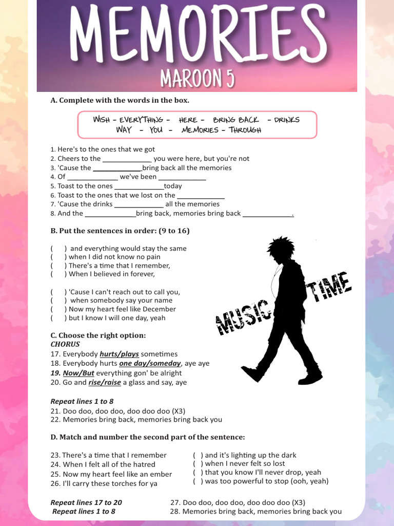Memories Maroon 5 | PDF