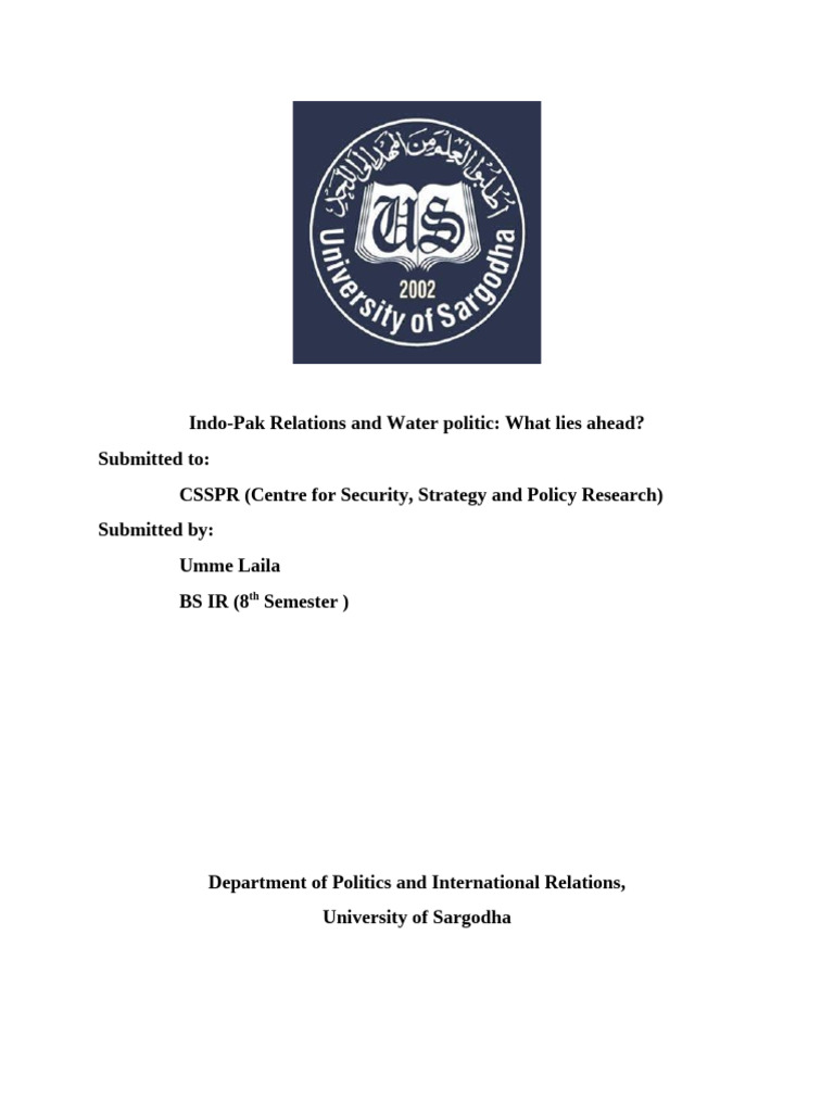 Indo Pak water conflict | PDF | Earth Sciences | Hydrology