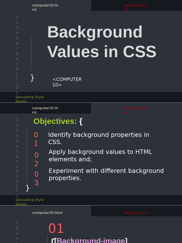 CSS Background Properties Guide | PDF | Cyberspace | Web Standards