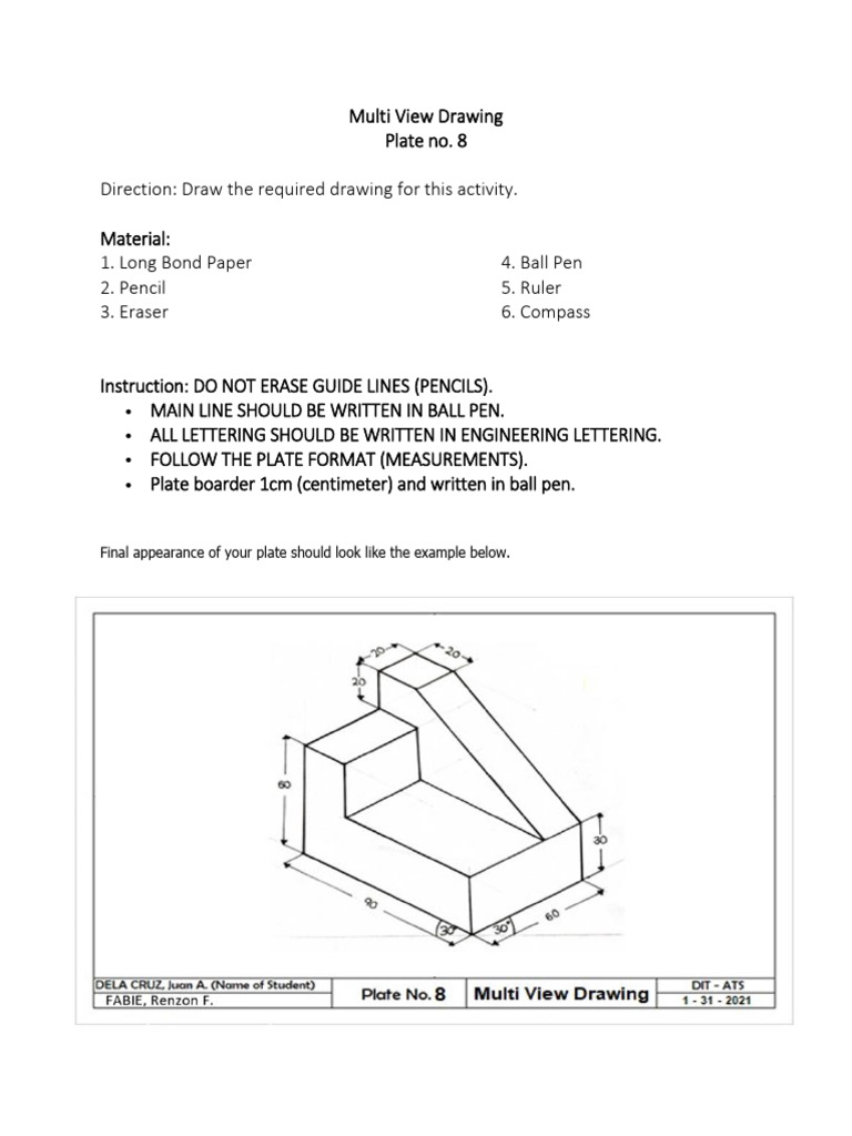 Multi View Drawing PLATE 8 | PDF