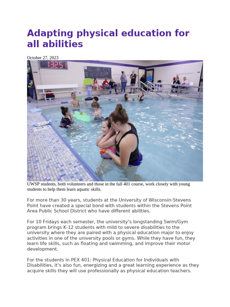 Adapting Physical Education For All Abilities | PDF | Physical ...