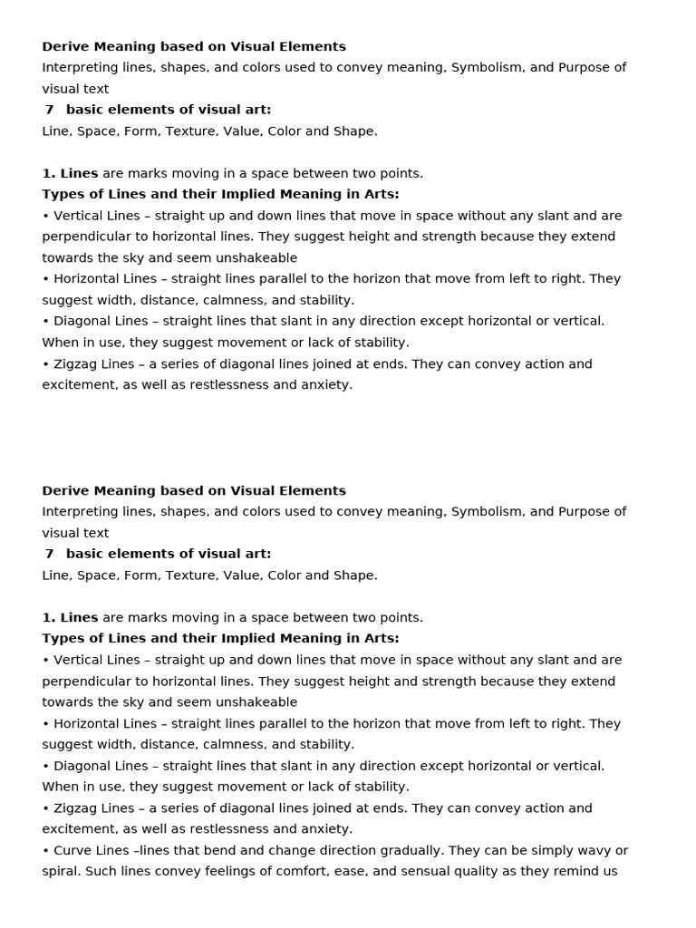 Derive Meaning Based On Visual Elements | PDF | Line (Geometry) | Horizon
