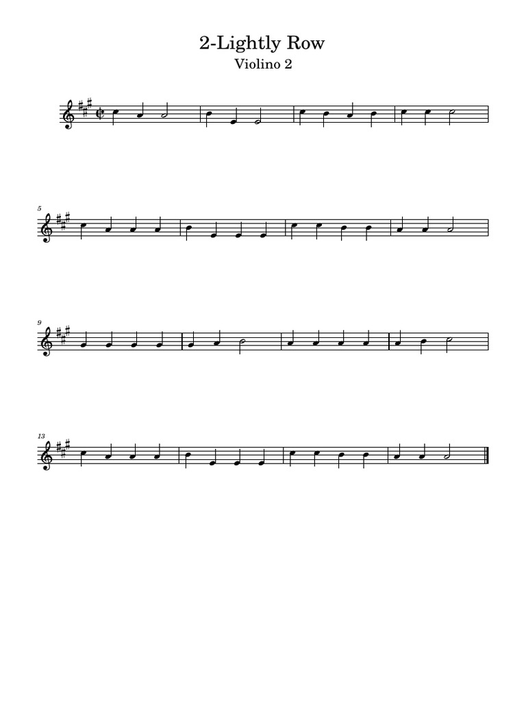 2-Lightly Row ( Violin 2) Facilitado | PDF