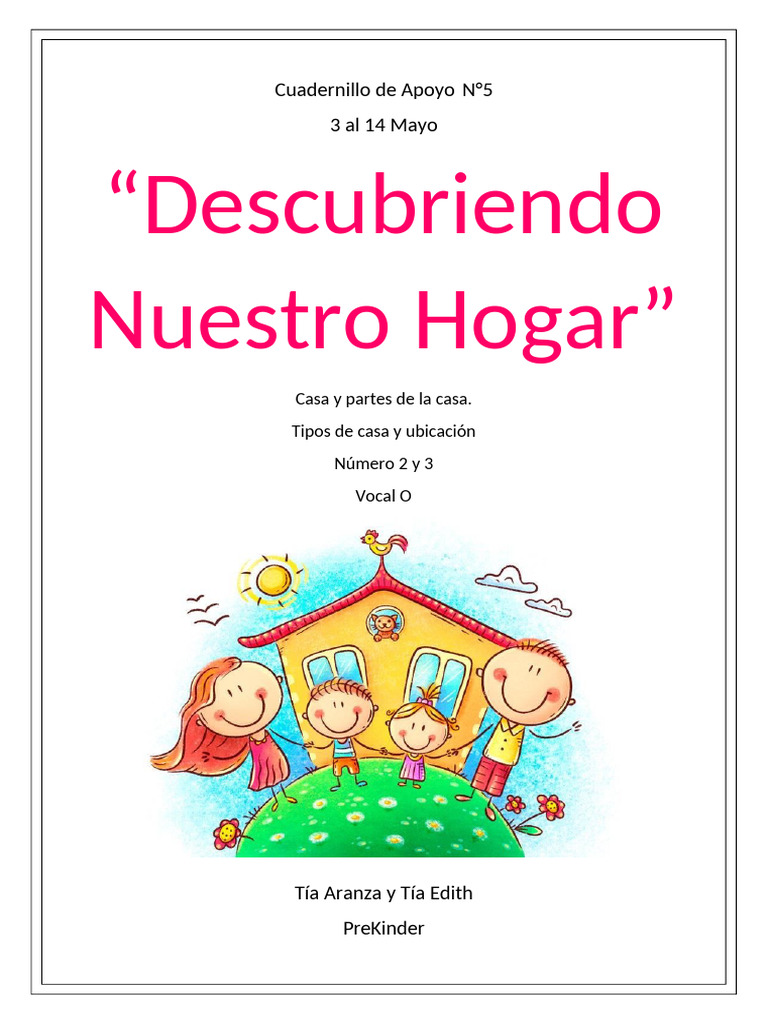 Cuadernillo N 5 Descubriendo Nuestro Hogar PreKINDER | PDF