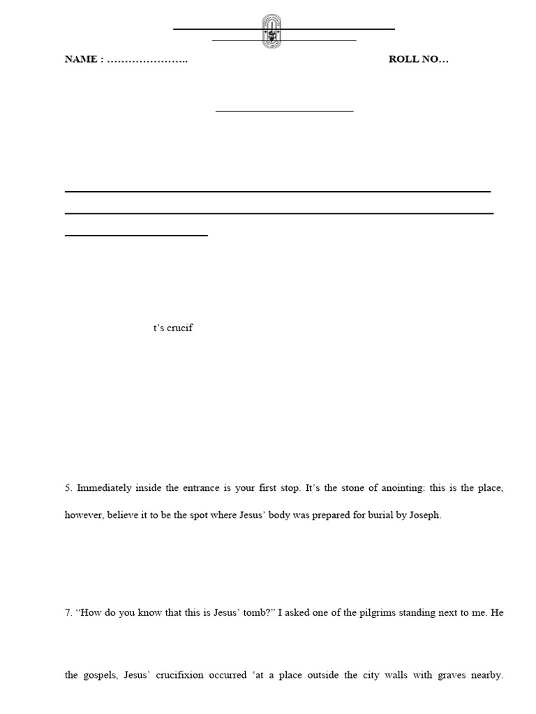 Class XI QP Final English 2021 | PDF | Jesus