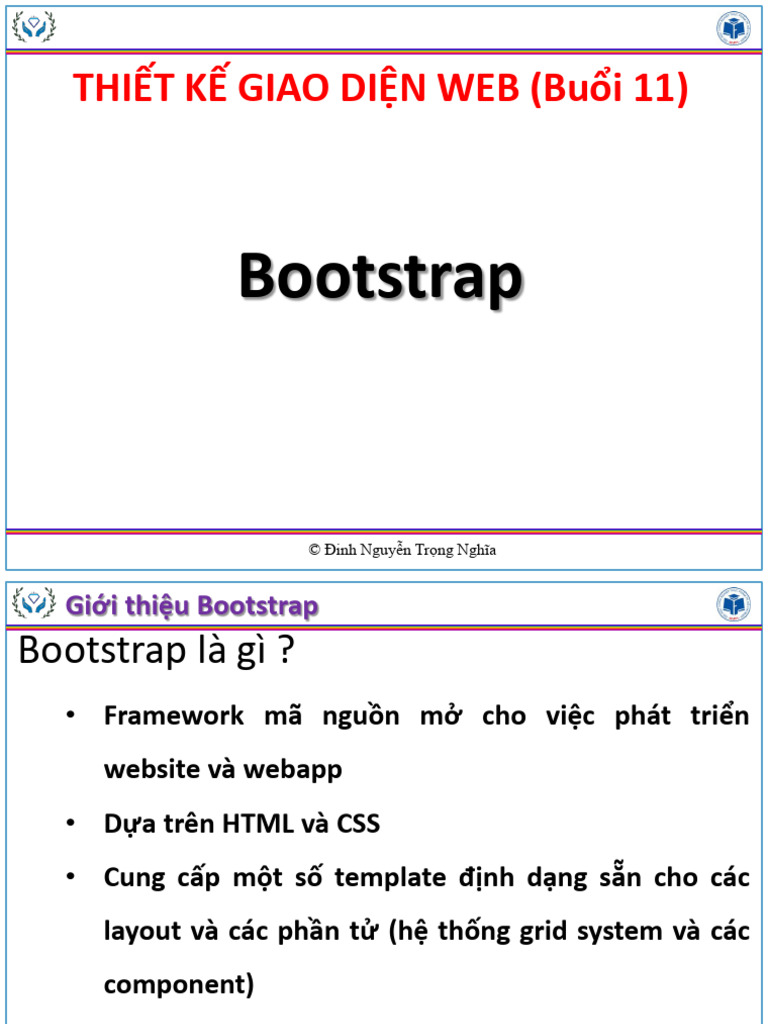 Thiết Kế Giao Diện Web (Buổi 11) : Bootstrap | PDF
