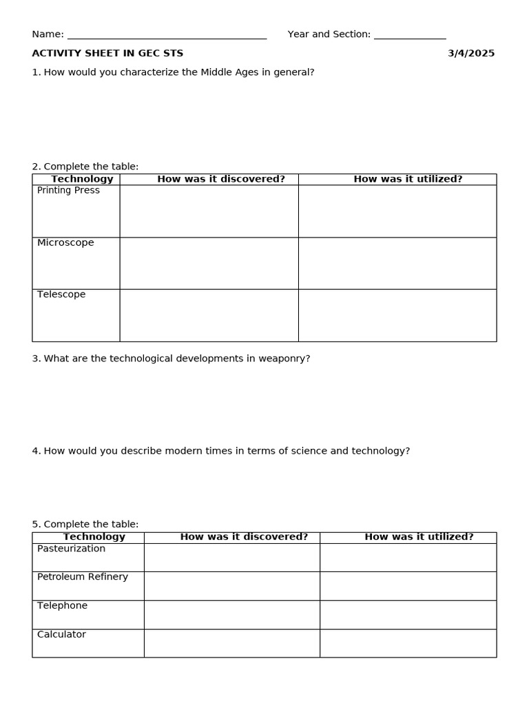Middle and Modern Ages | PDF