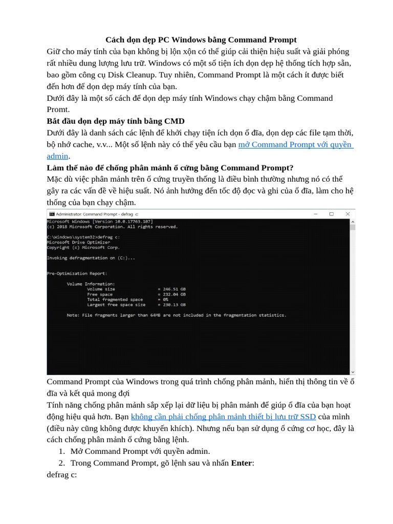 Cách dọn dẹp PC Windows bằng Command Prompt | PDF
