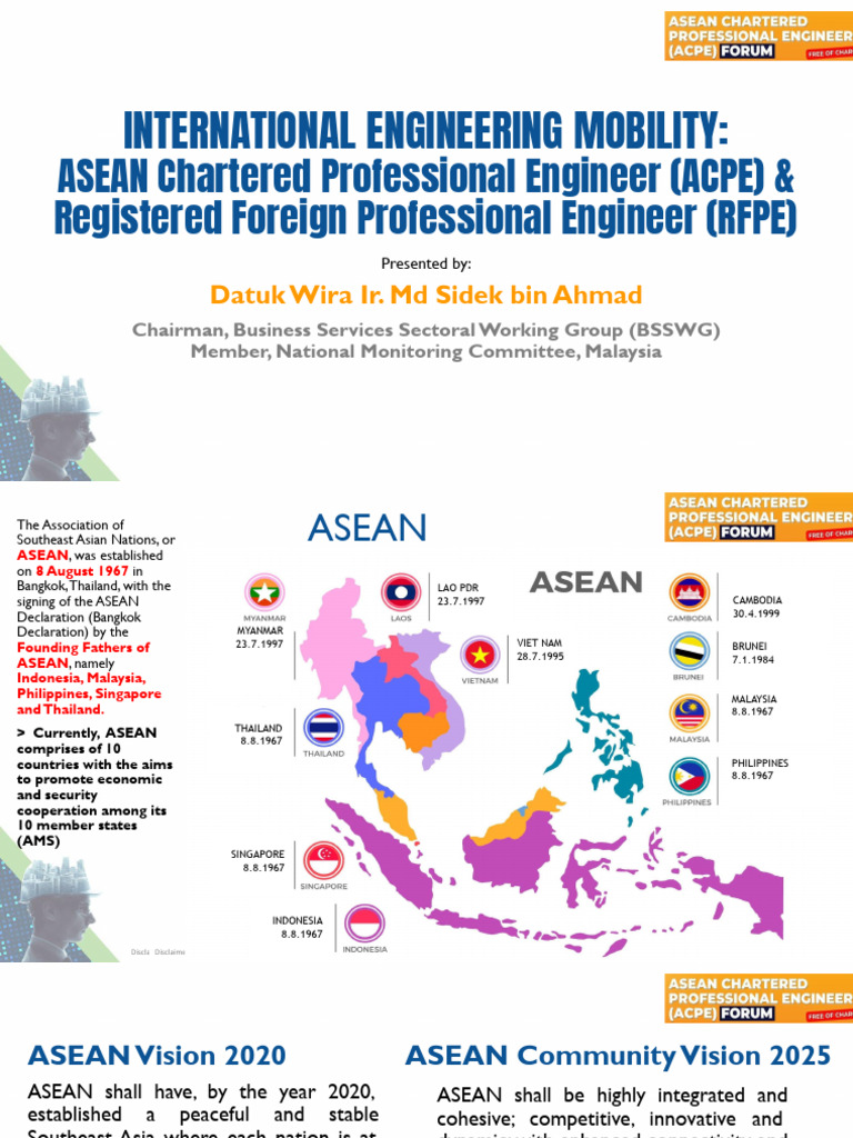 Datuk Sidek-ACPE Forum - SIDEK (Chair BSSWG) | PDF | Southeast Asia