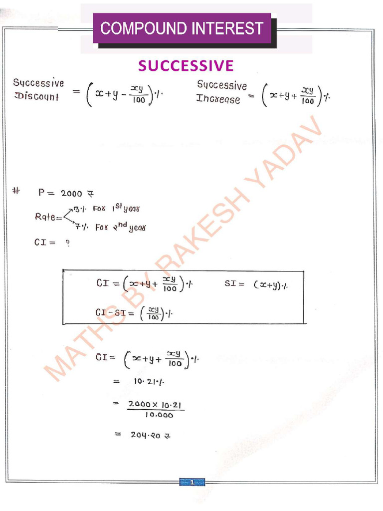 Compound Interest Notes 17-01-470203 - Crwill | PDF
