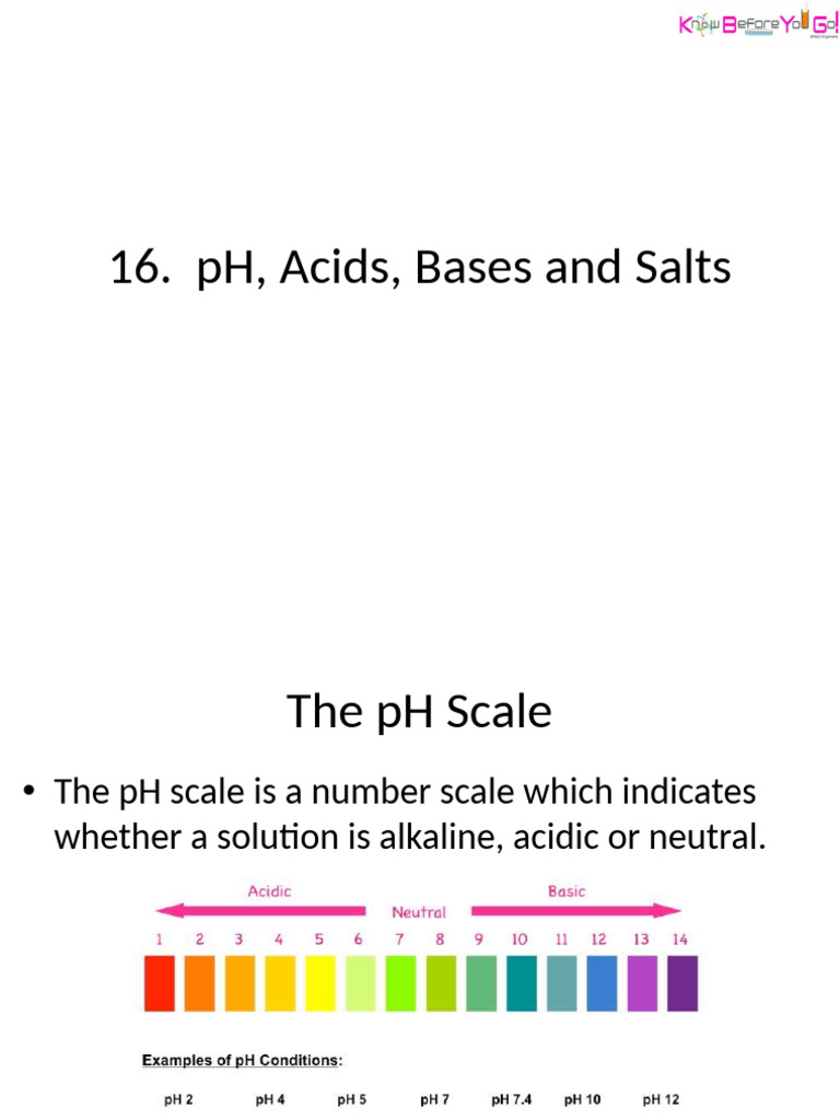 8. pH, Acids, Bases and Salts | PDF | Hydroxide | Acid