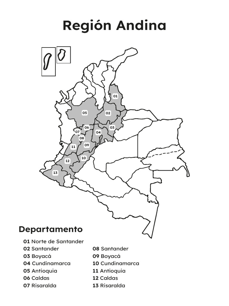 Mapa de la Región Andina y Departamentos | PDF