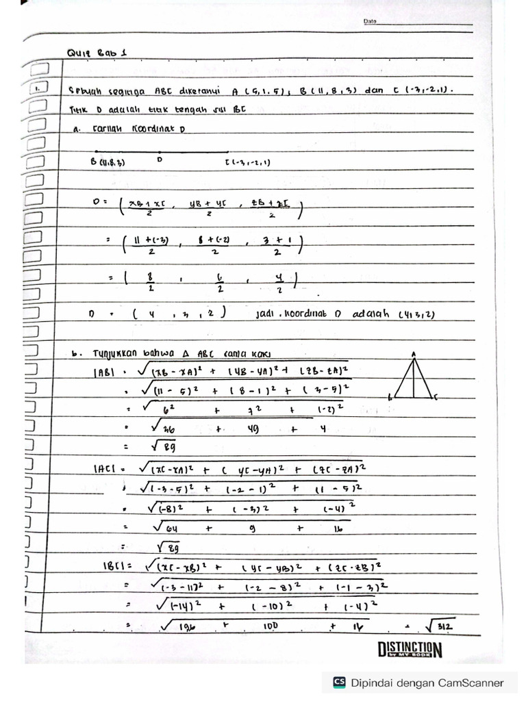 Quiz Kalkul Vektor Bab 1 | PDF