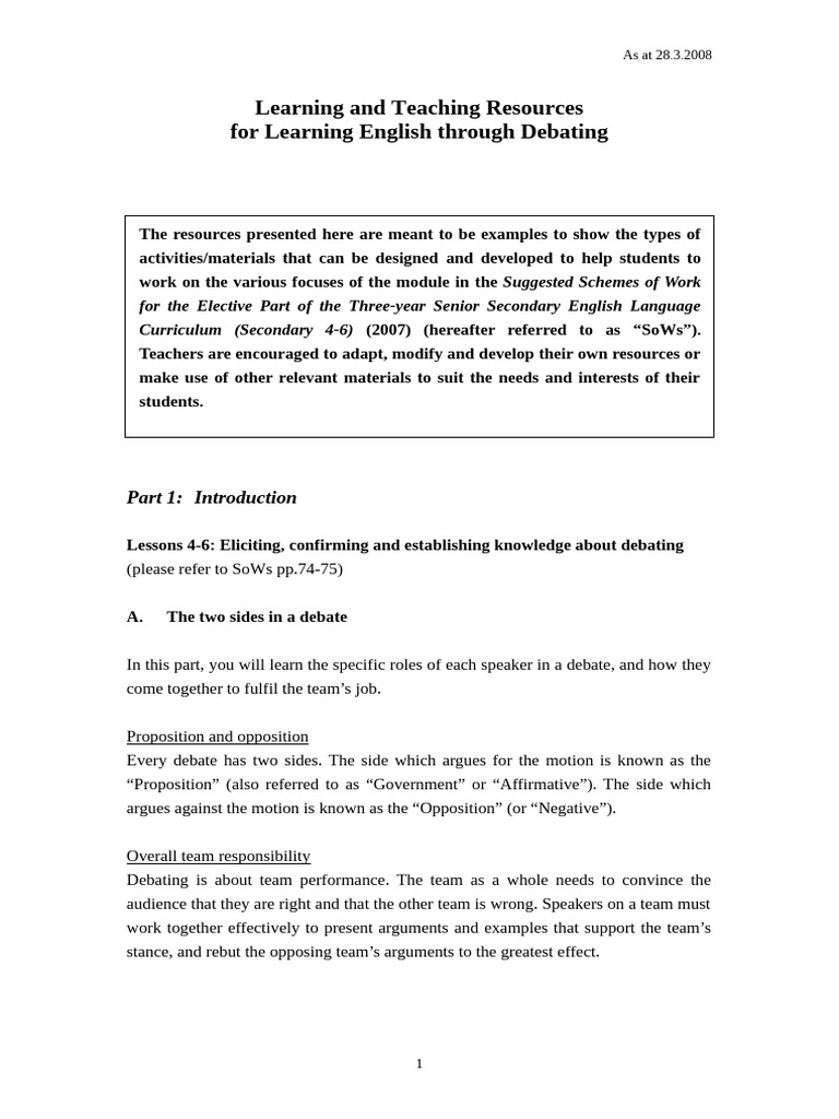 Debating Teaching Resources | PDF | Metaphor