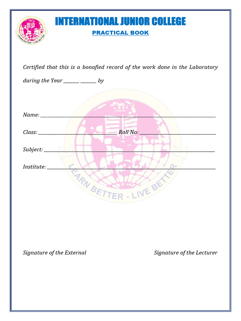 Practicals Record Certificate Pot | PDF
