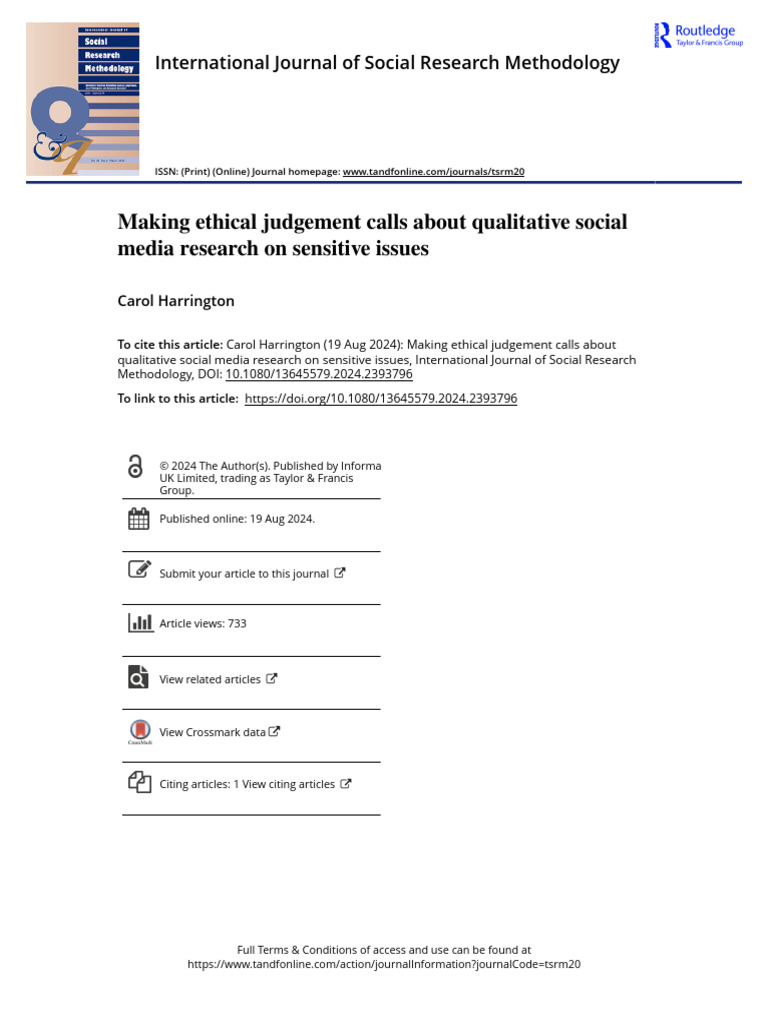 Making Ethical Judgement Calls About Qualitative Social Media Research ...