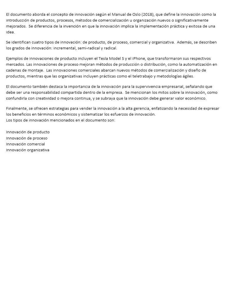 Resumen Innovacion | PDF